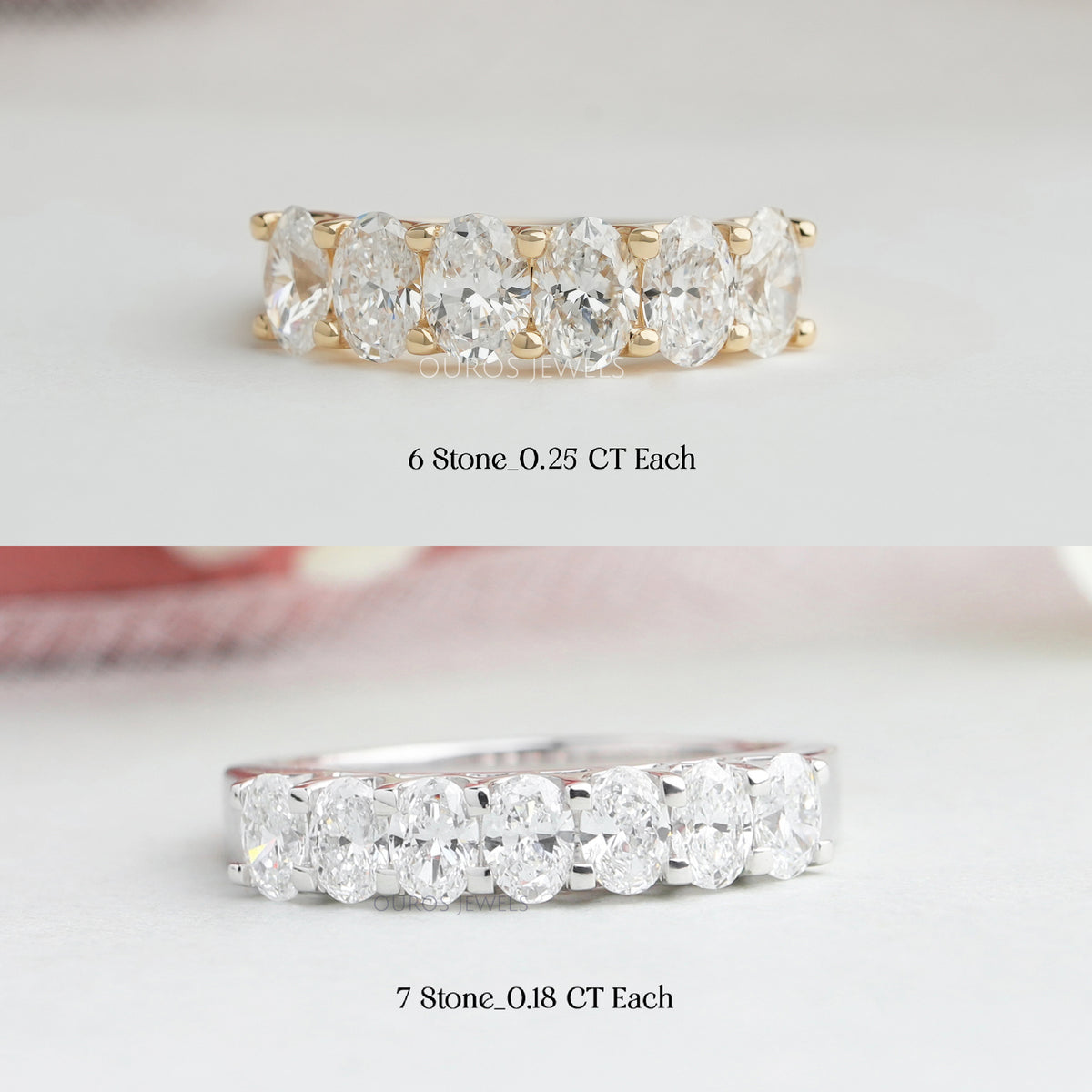 Oval Cut Diamond Half Eternity Bands — Ouros Jewels